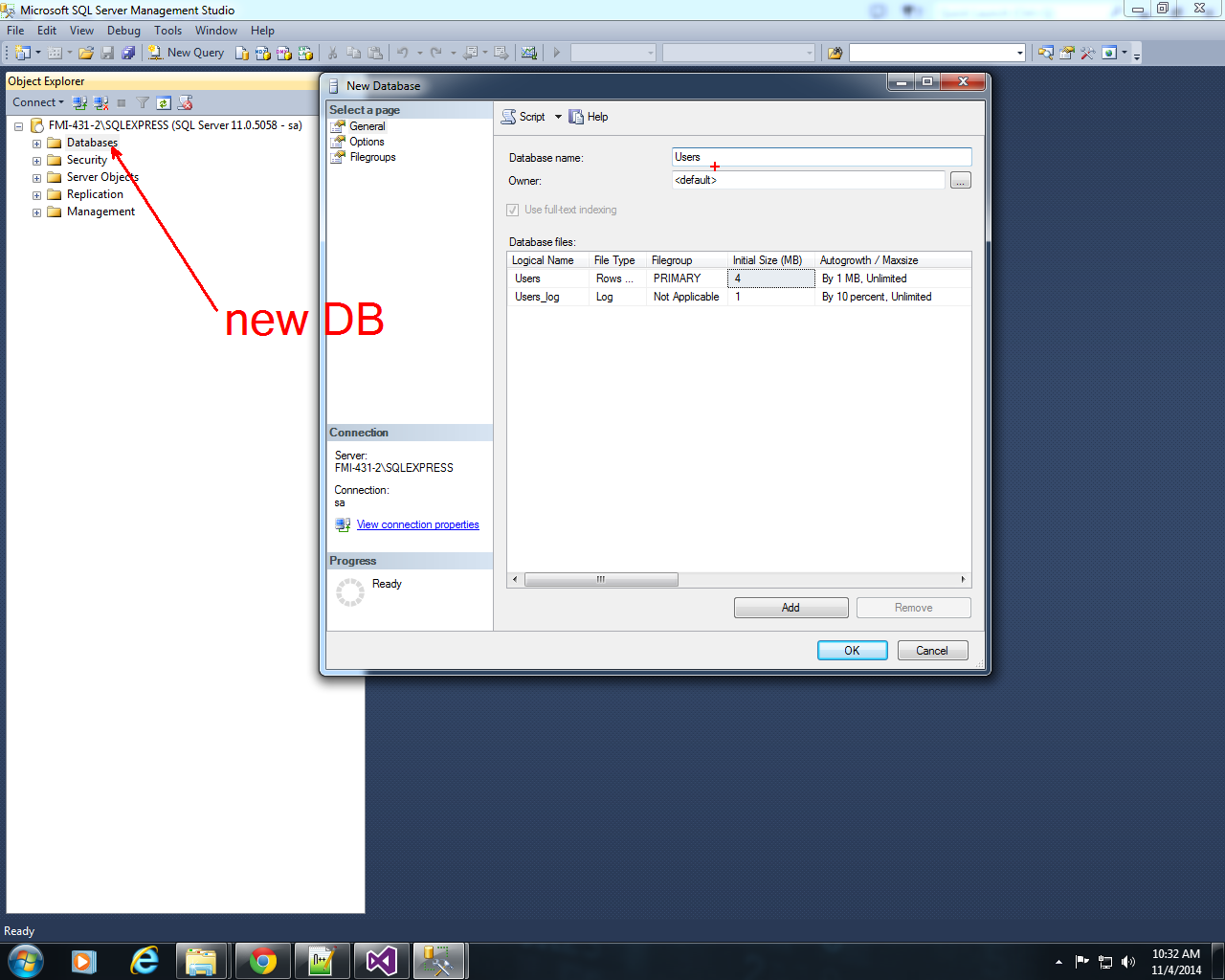 Software Engineering: How to connect from VS2013 to MS SQL Server 2012
