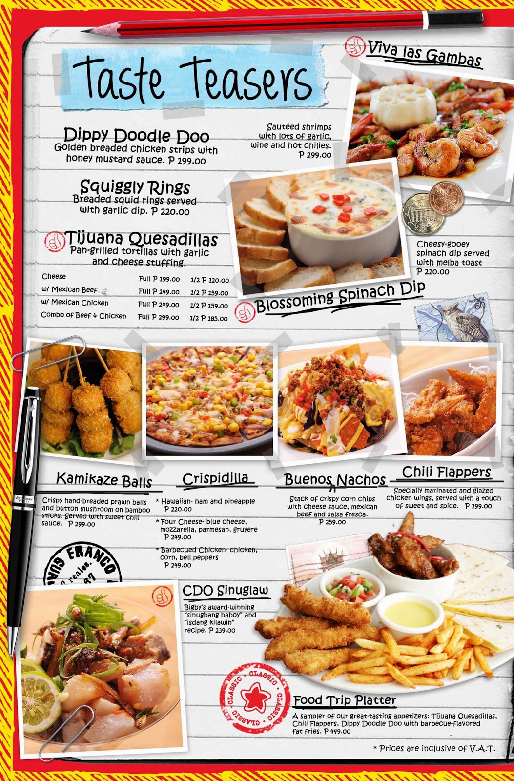Bigby's New Menu - keepsakes ♥
