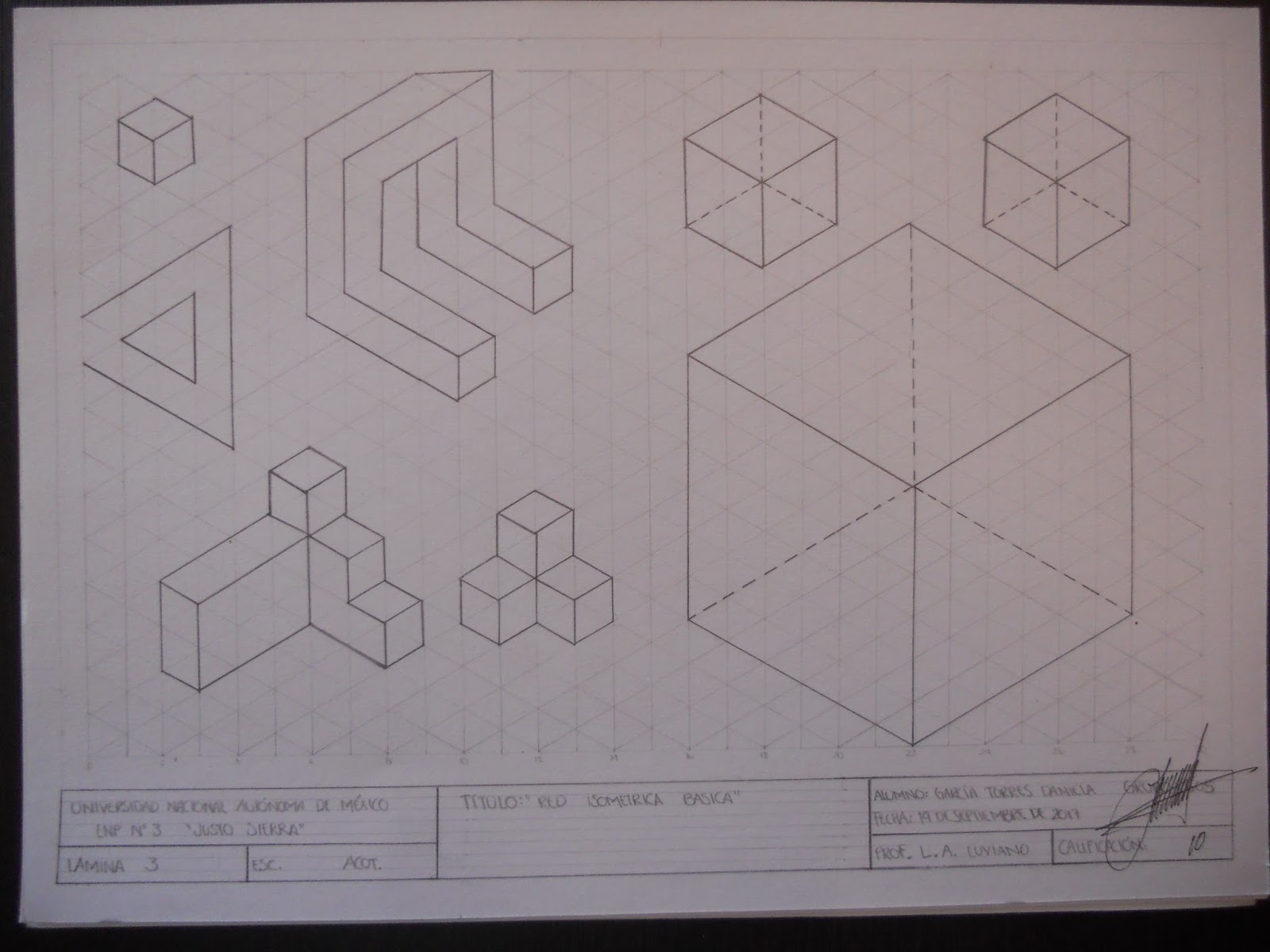 DIBUJO CONSTRUCTIVO II : LÁMINA 3, RED ISOMÉTRICA BÁSICA