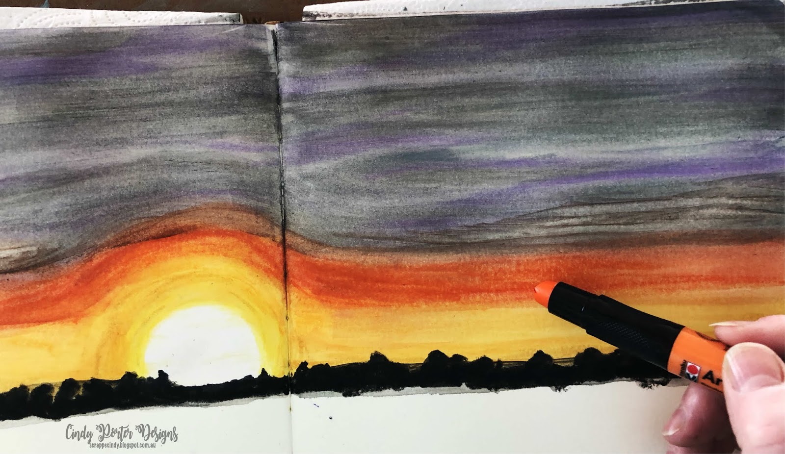 Creative people don't play by the Rules: Beach Sunset Journal Spread ...