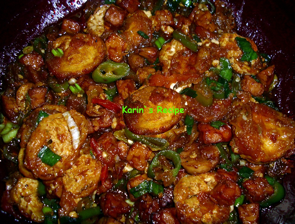 Karin's Recipe: Tahu & Tempe Pedas Manis (Spicy Stir-Fried Tofu & Tempeh)
