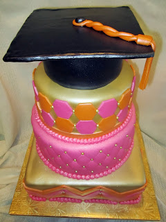 MyMoniCakes: Orange & Pink Chevron Graduation Cake