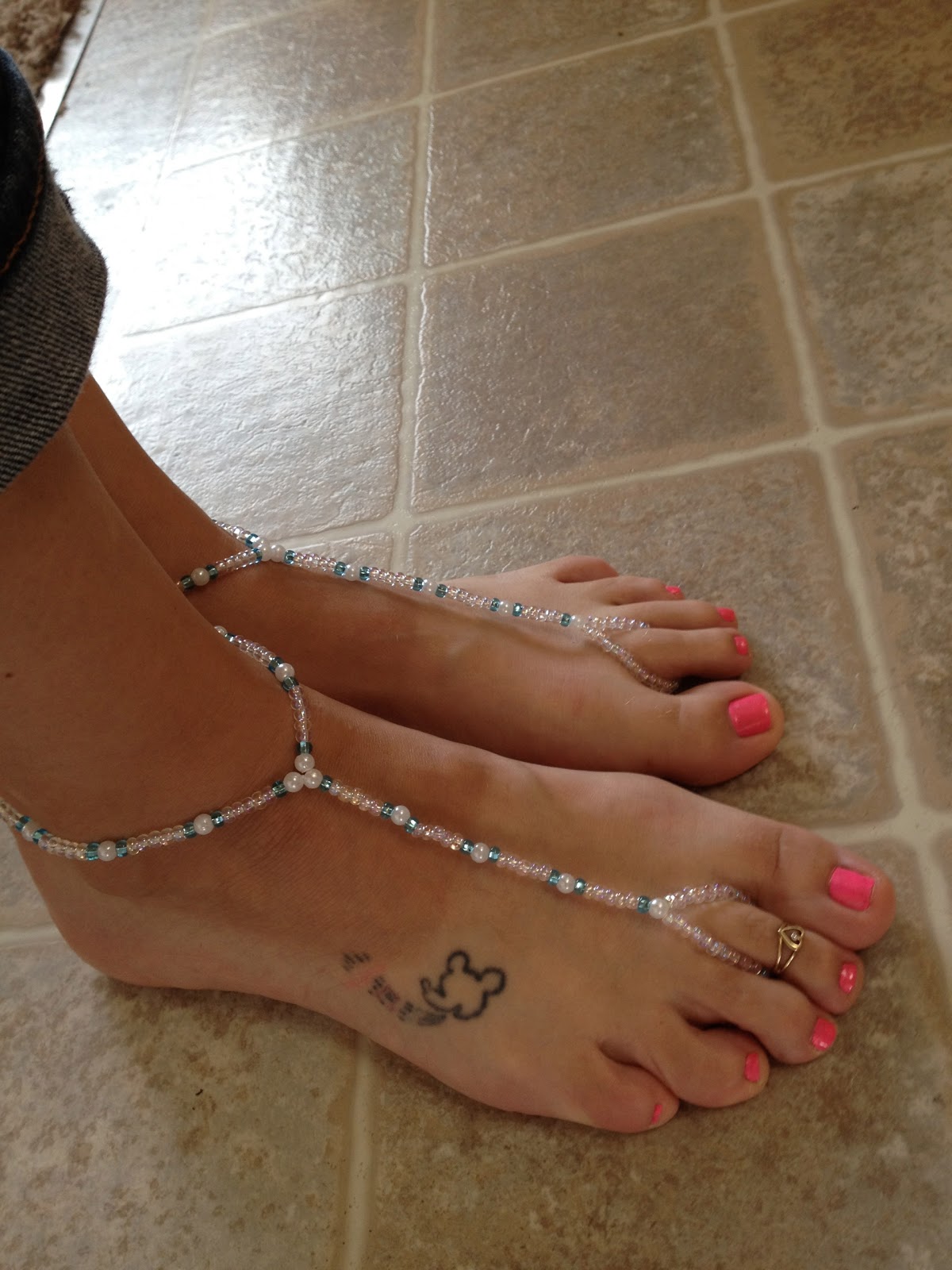 Heidi's Bored - The Pinterest Test: Beaded Foot Jewelry