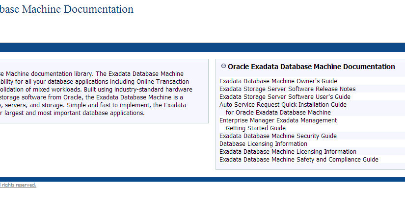 Erman Arslan's Oracle Blog: Exadata Documentation