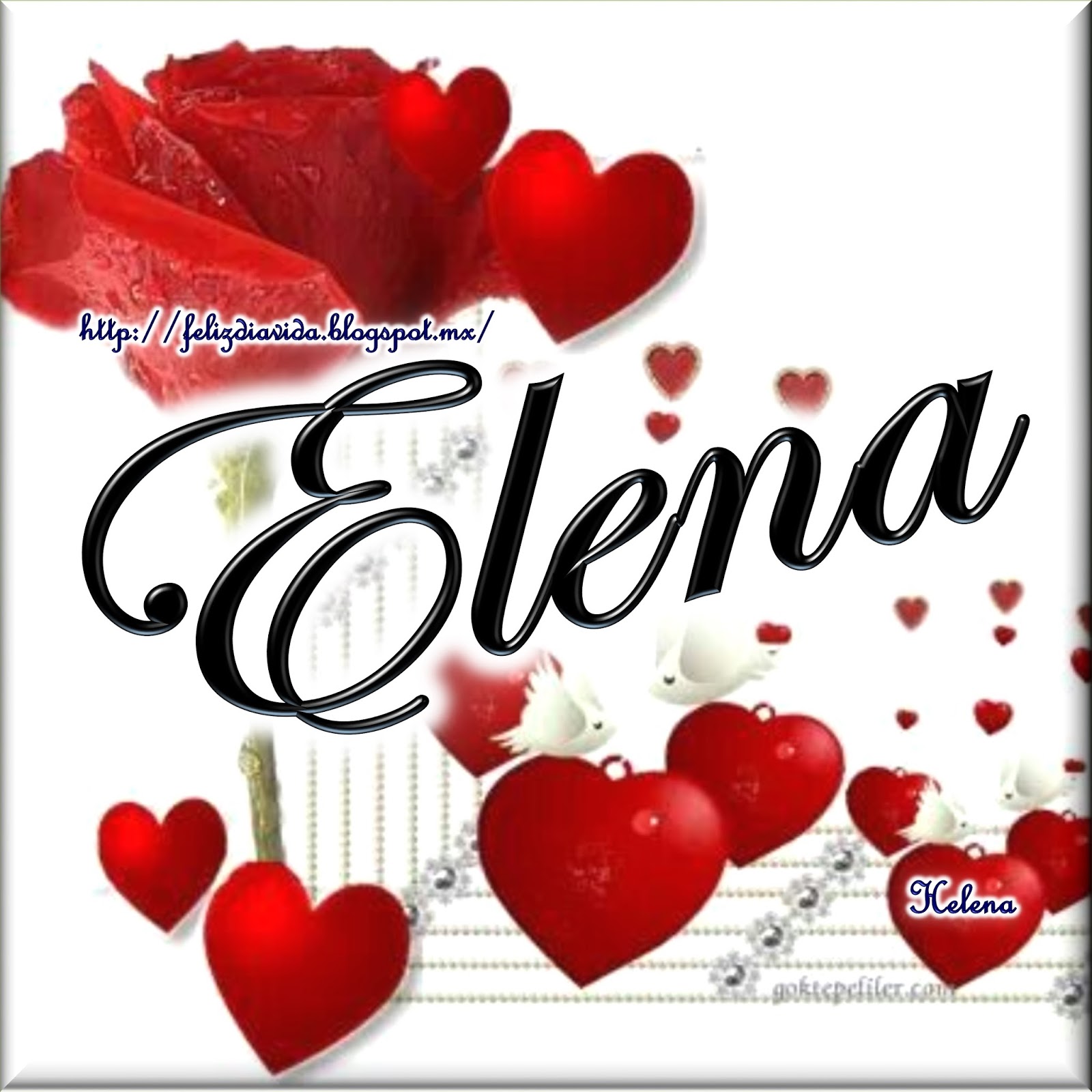 Iniciales Nombres y Más: ROSA ROJA CON CORAZONES (( D - E - F ))