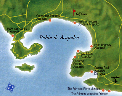 Acapulco Mapa político Región | Mapa Político Ciudad Región Geográfica ...