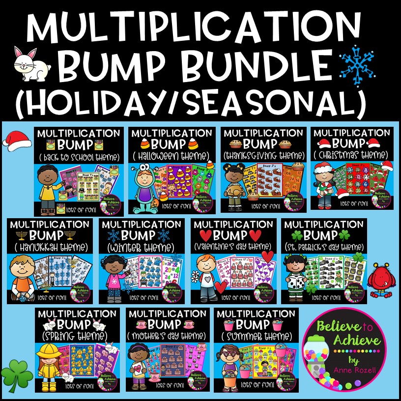 The Best of Teacher Entrepreneurs III: Multiplication BUMP Games BUNDLE ...