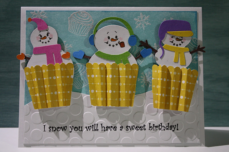 redheaded crafter: Snowman Birthday Card