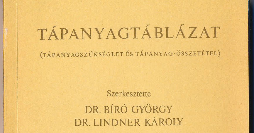antikvariát STARÉ DOBRÉ: BÍRÓ, GYÖRGY - TÁPANYAGTÁBLÁZAT