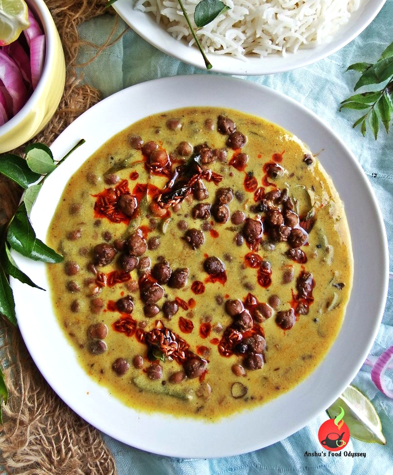 Kale Chane ki Kadhi | Black Bengal Gram - Yogurt Stew | [No Onion - No ...