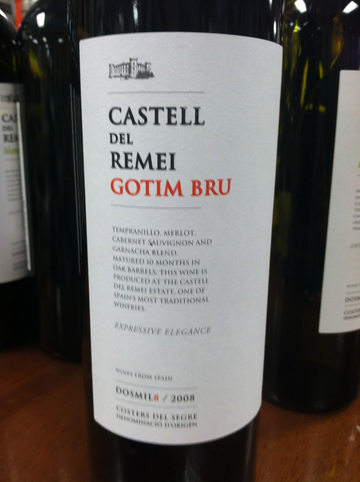 Ashley's Wine Blog: Tasting - Castell del Remei Gotim Bru