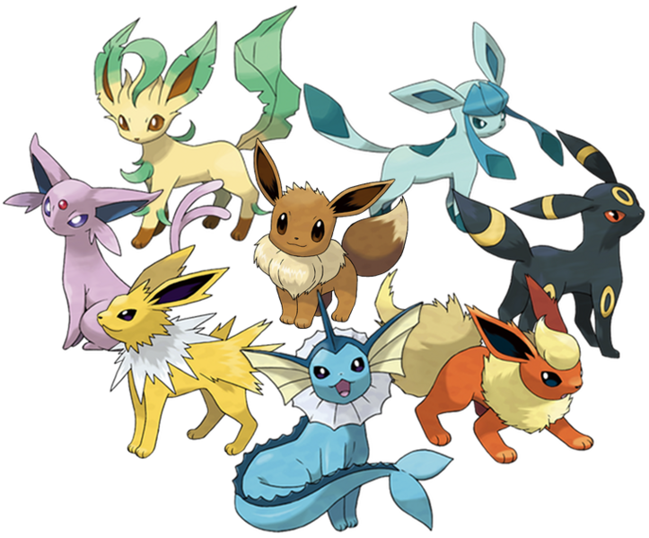 POKEMON: Evoluciones de Eevee.