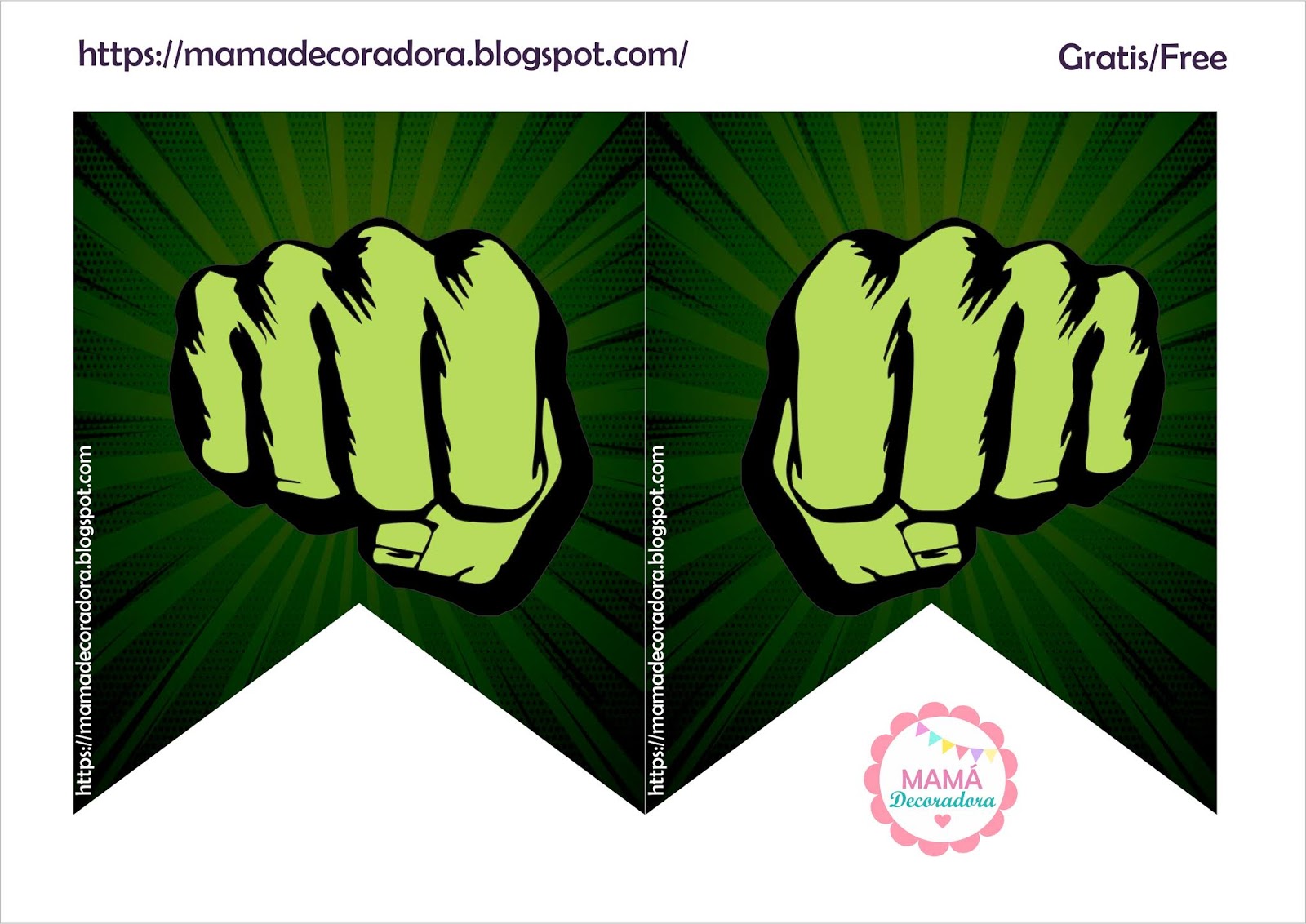 Mamá Decoradora: Kit Imprimible Hulk Gratis