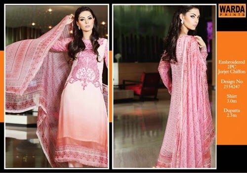 Warda Prints Eid Collection 2014 | Warda Unstitched Fabric for Eid ...