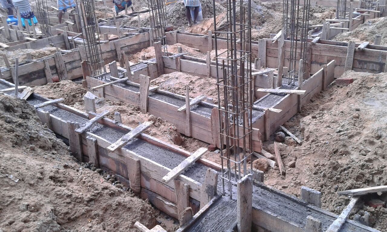Subramanian Pandi @ Devakotai, Tamil Nadu: Plinth Beam Work