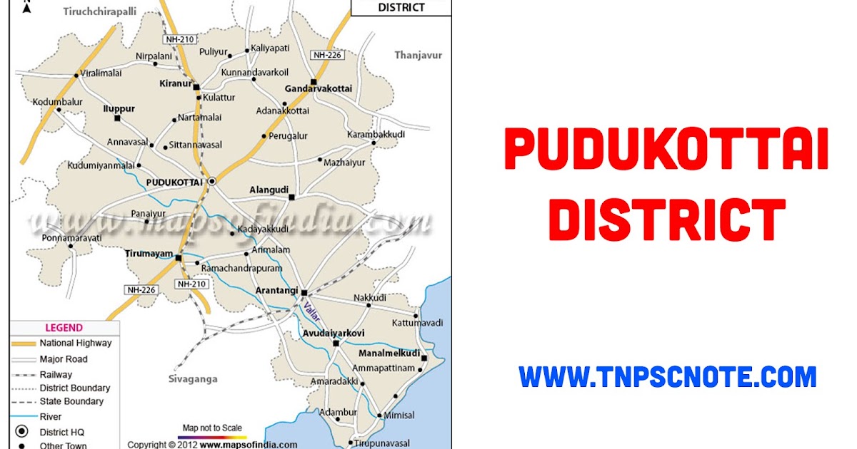 Puthukottai District Information, Boundaries and History from Shankar ...