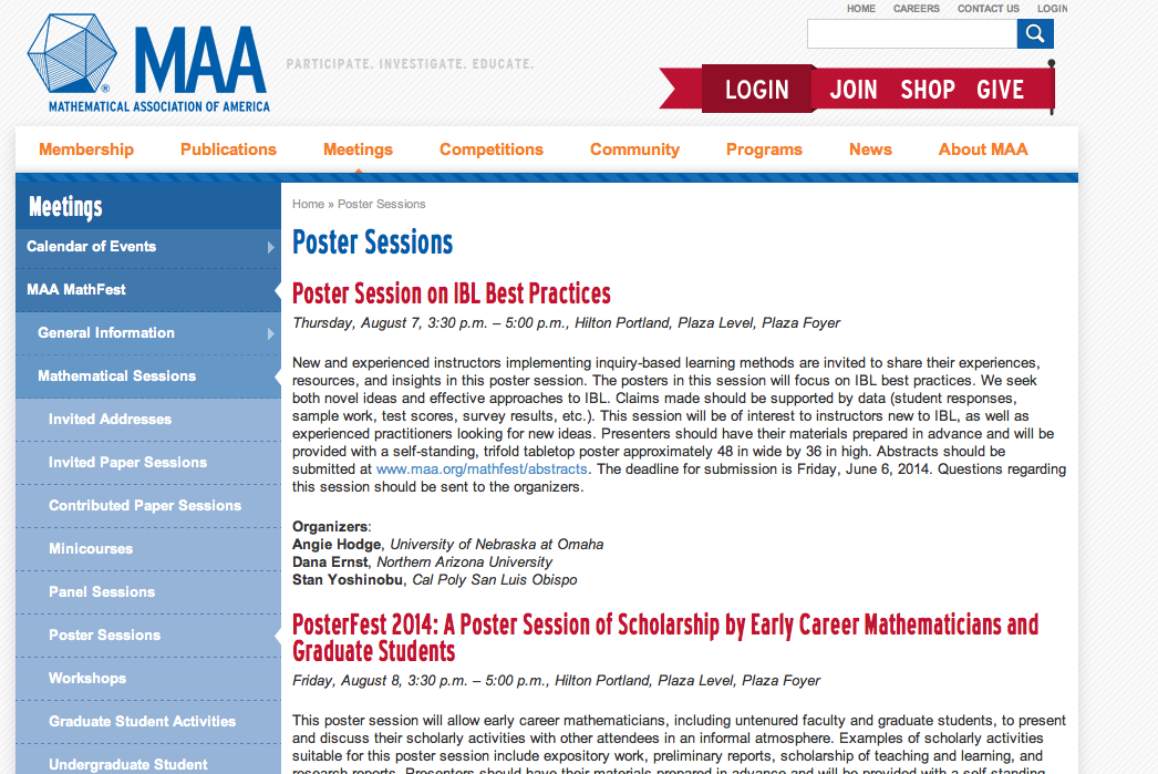 The IBL Blog: IBL Best Practices Poster Session, MathFest 2014