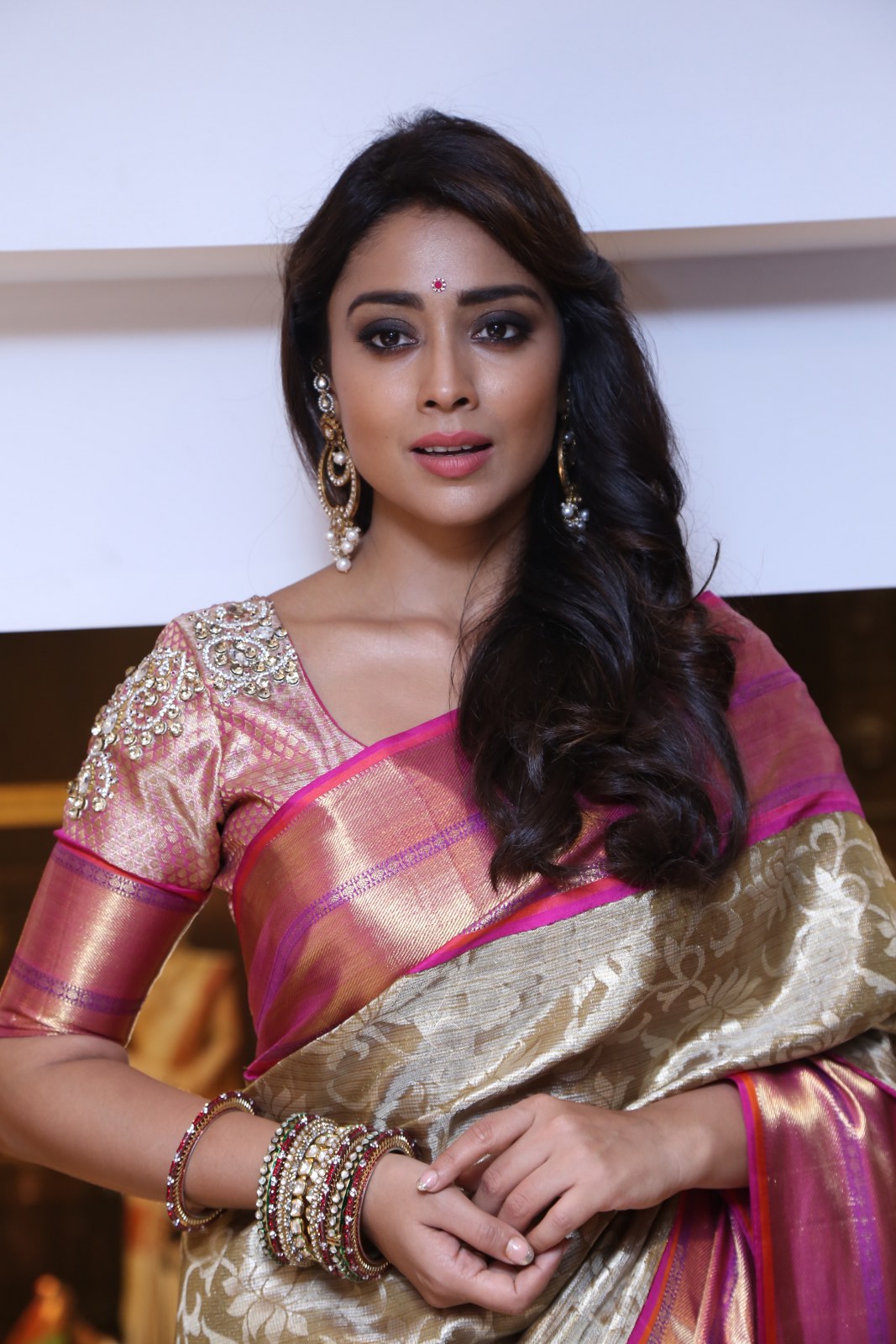 Shriya Saran Actress In Latest Traditional Silk Saree