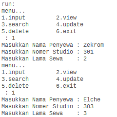 Modul Java Virtual Function : Program Sewa Studio - Mikamerah Blog