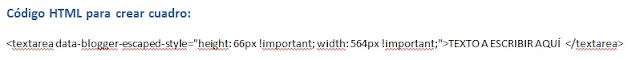 Textarea: Código HTML sencillo para crear cuadro de código HTML. (1 ...