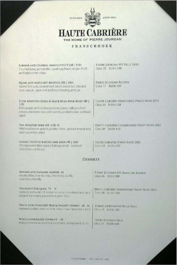 .: Lunch on the terrace at Haute Cabrière