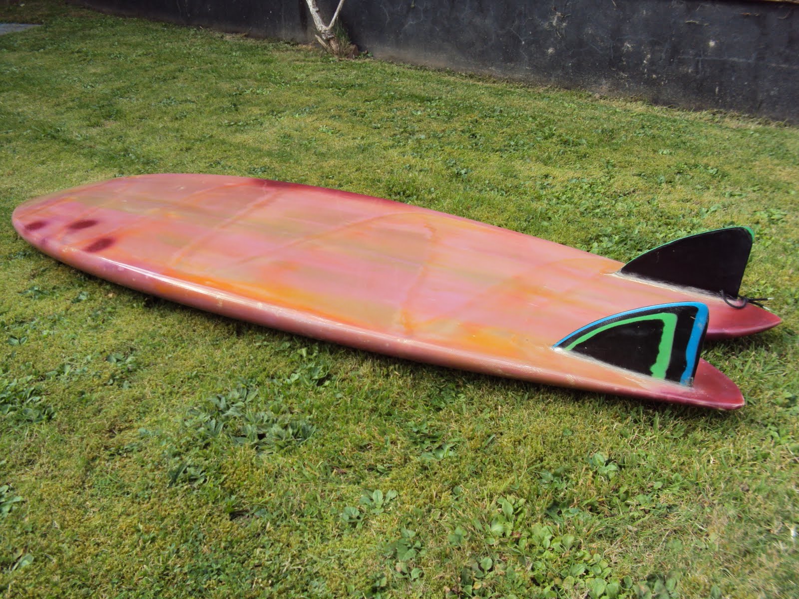 vintage surfboard collector UK: early 70s Freedom fish