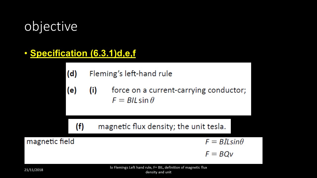 Mr Lloyd's Interactive Board: F=BIL Sin Theta