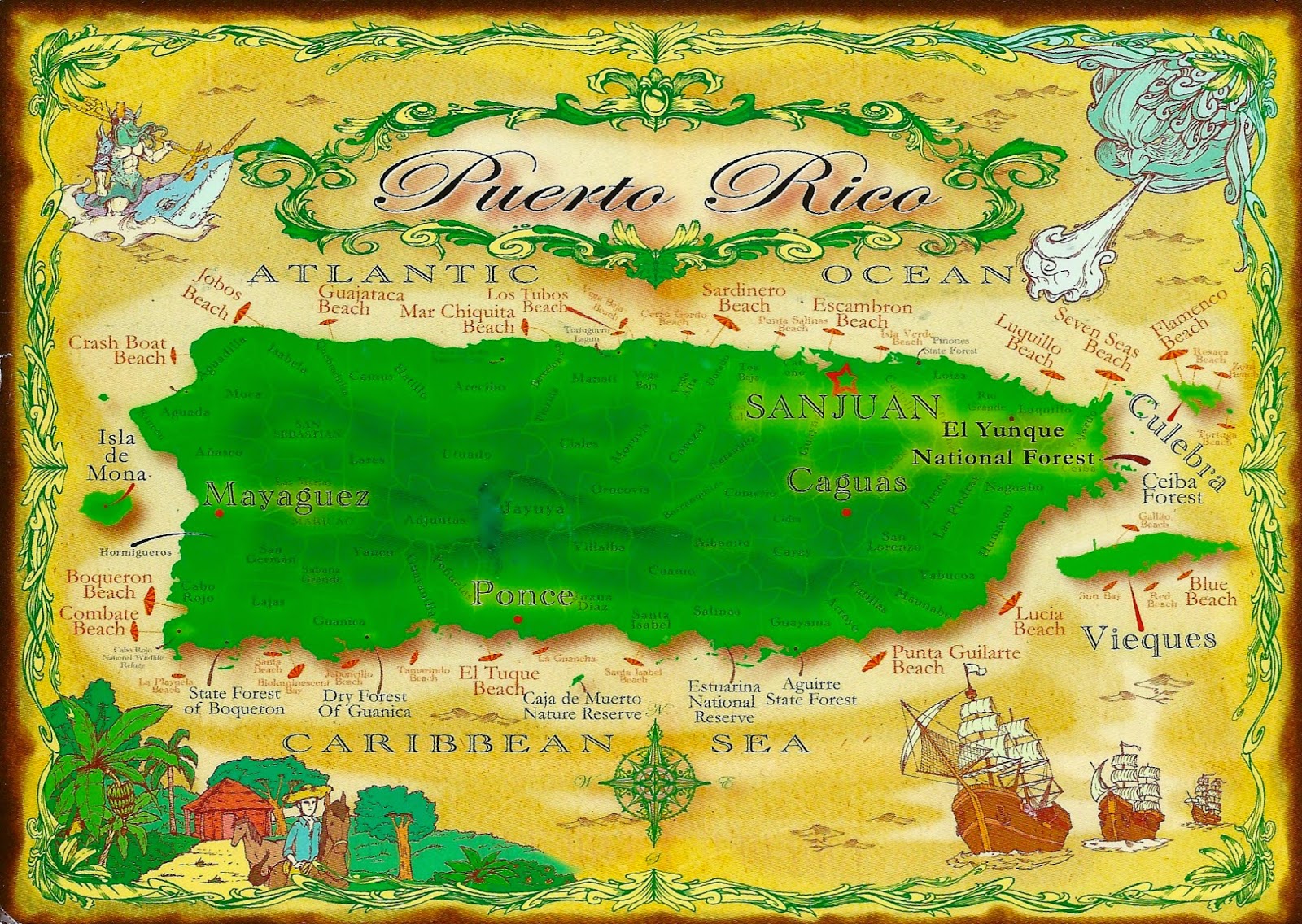 My Favorite Views: Puerto Rico - Map of Beaches and Municipalities