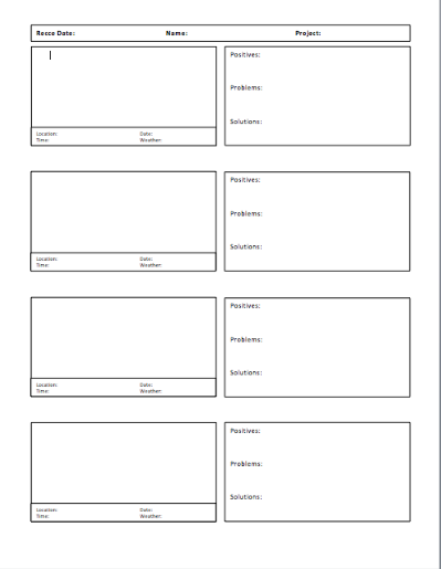 A Level Media 2014: Story Board and Recce Templates