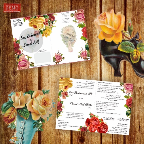 50 Desain Undangan motif Bunga editable Coreldraw 2018 | Koleksi Desain ...