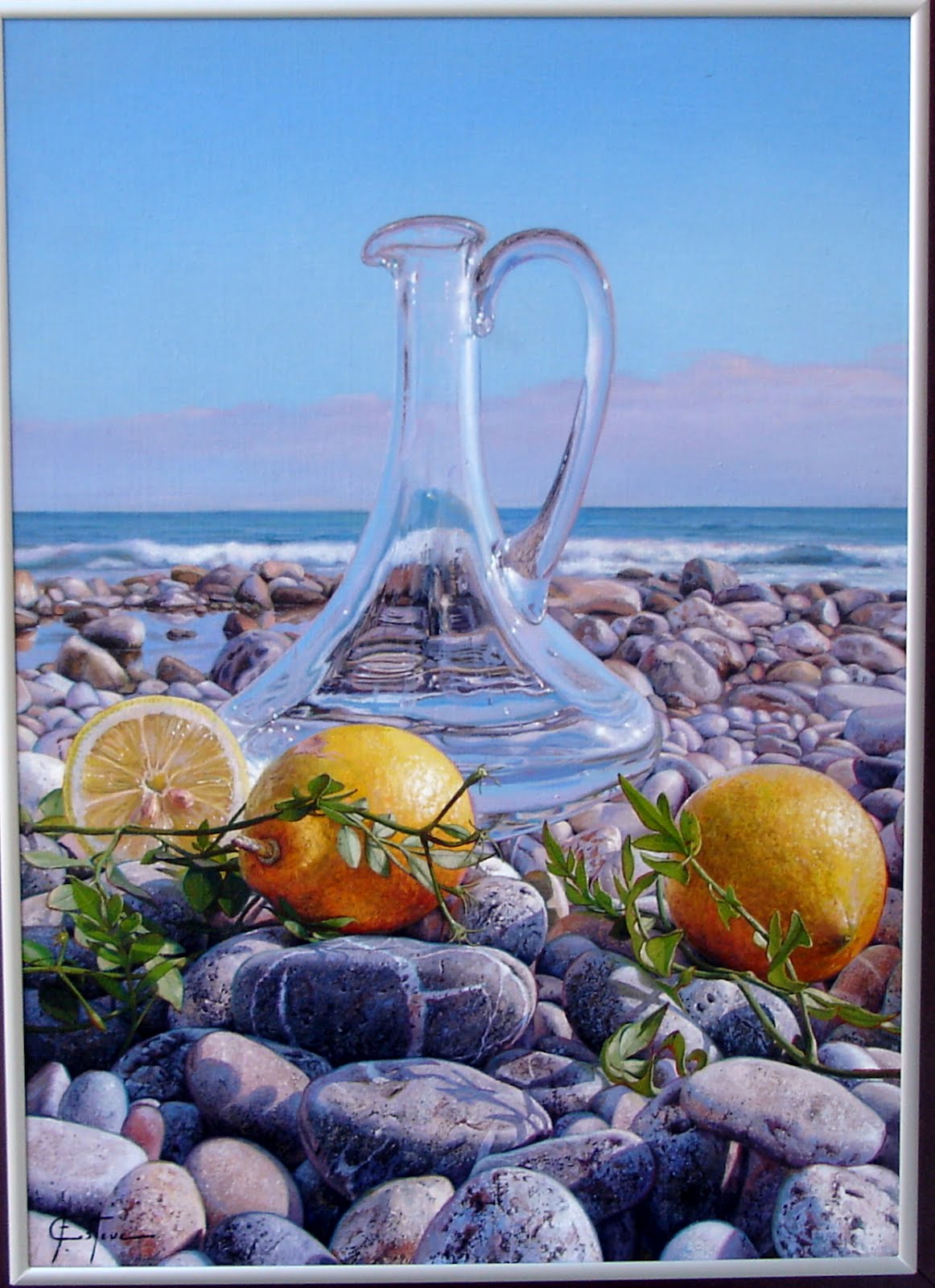 marc-esteve arte y realismo: Amarillos sobre azul