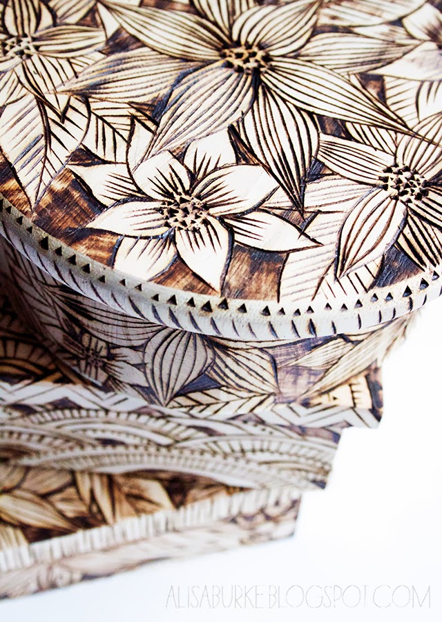alisaburke: wood burned boxes
