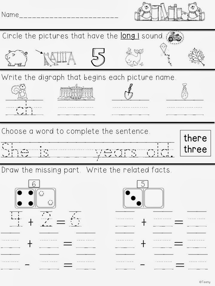 First Grade Morning Work Part 2 - A Teeny Tiny Teacher