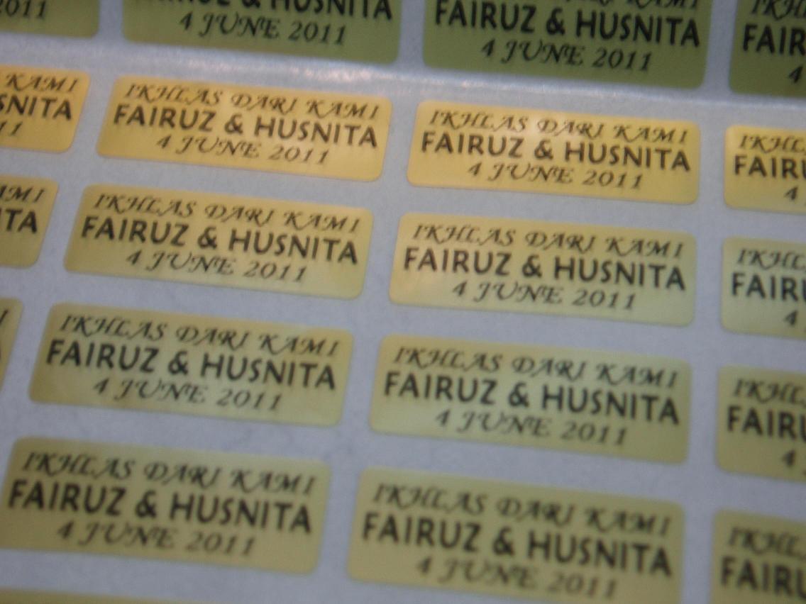 Sticker Nama: Sticker Untuk Majlis Perkahwinan/Pertunangan
