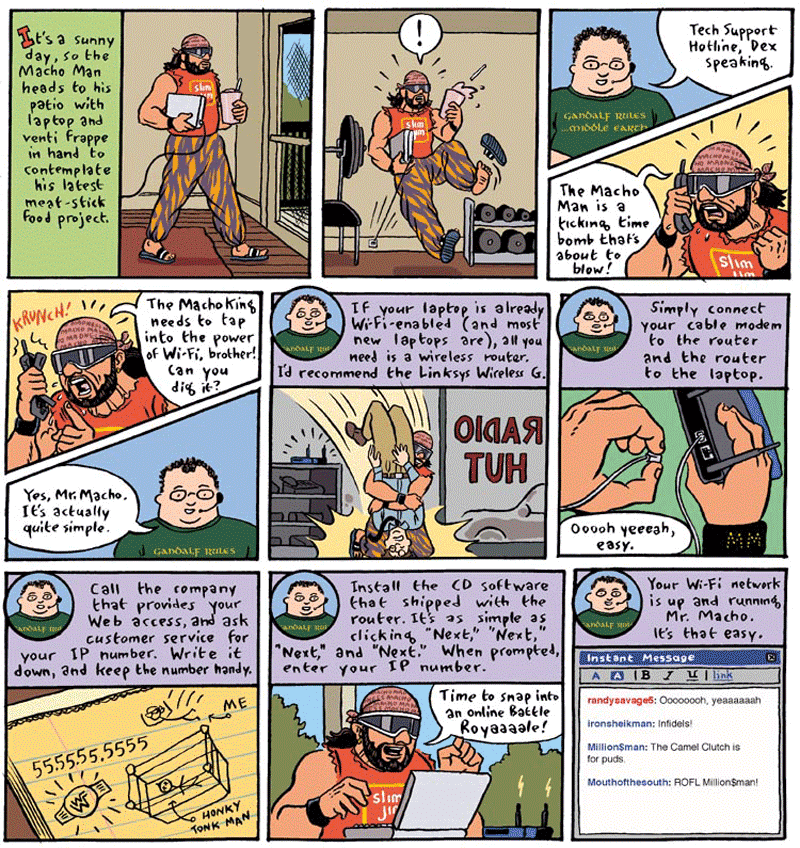 Macho Man Memorial Comic: wi-fi explained