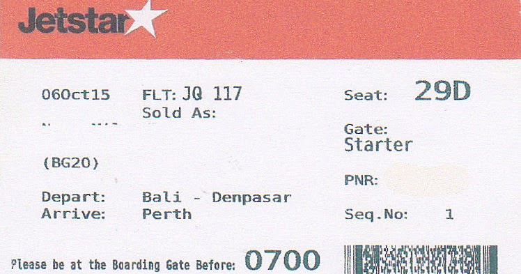 The traveler's drawer: JETSTAR AIRWAYS. Boarding card for the flight JQ ...