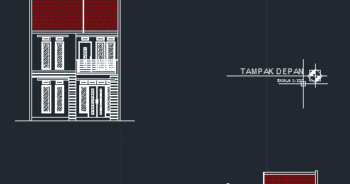 Contoh rumah tampak samping, depan belakang , dan file autoCAD nya (dwg ...