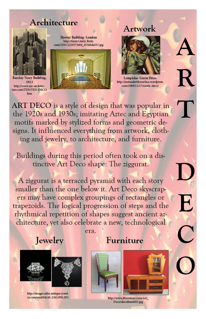 Student Interior Design Portfolio: Context Poster: Art Deco