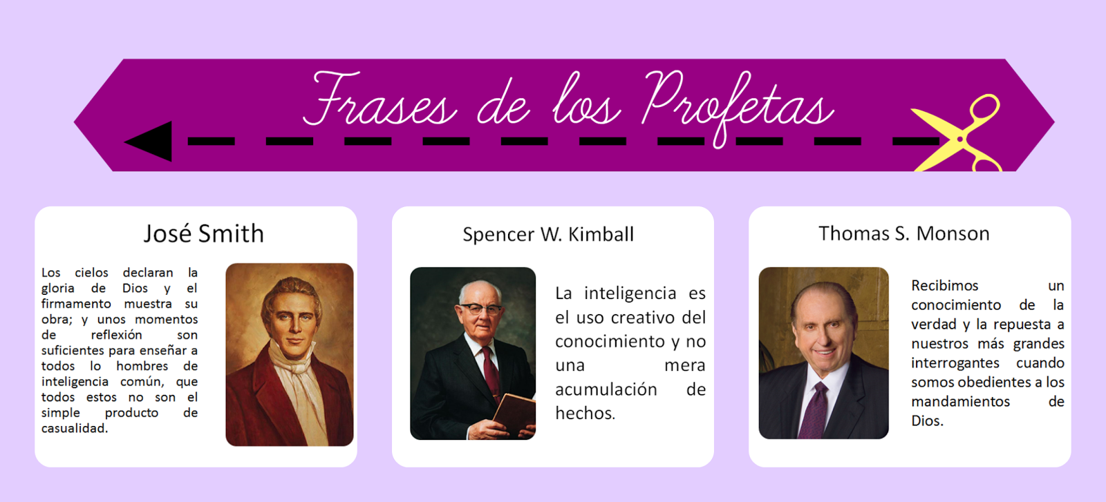 Actividades Primaria SUD: Frases de los Profetas