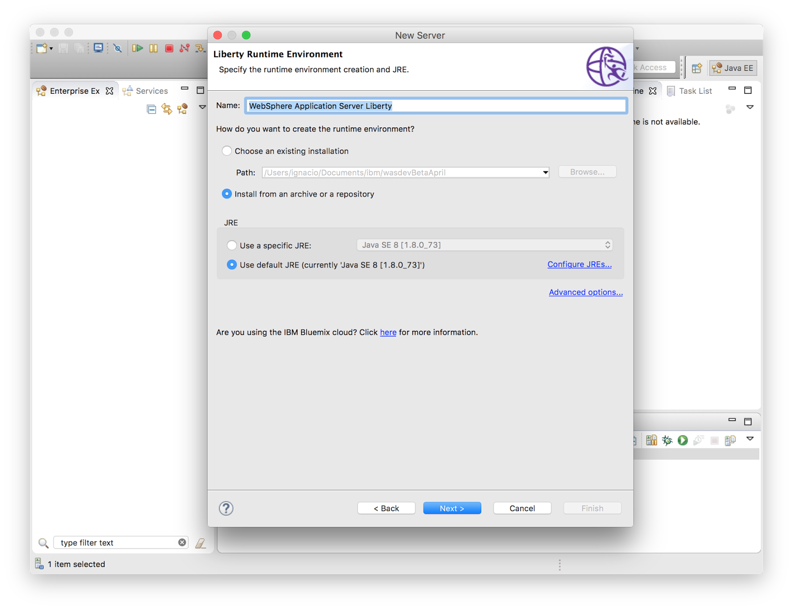 Setup Liberty Server on Eclipse | Programming notes