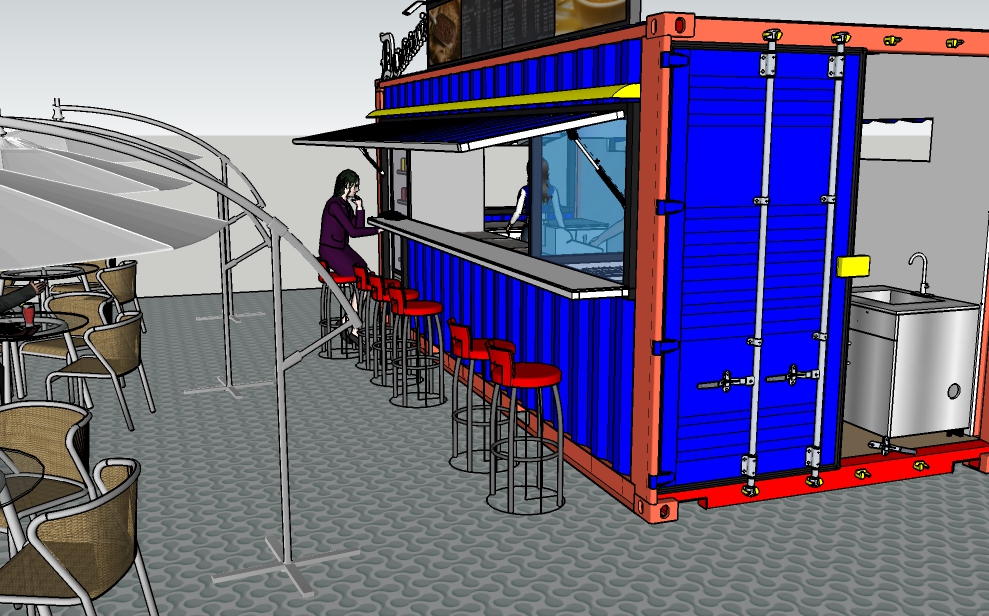 Kontainer Cafe di pesisir pantai ~ Container Modifikasi