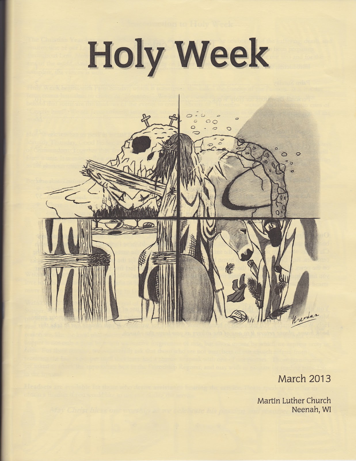 Brendan's Art Studio: Holy Week Bulletin Cover