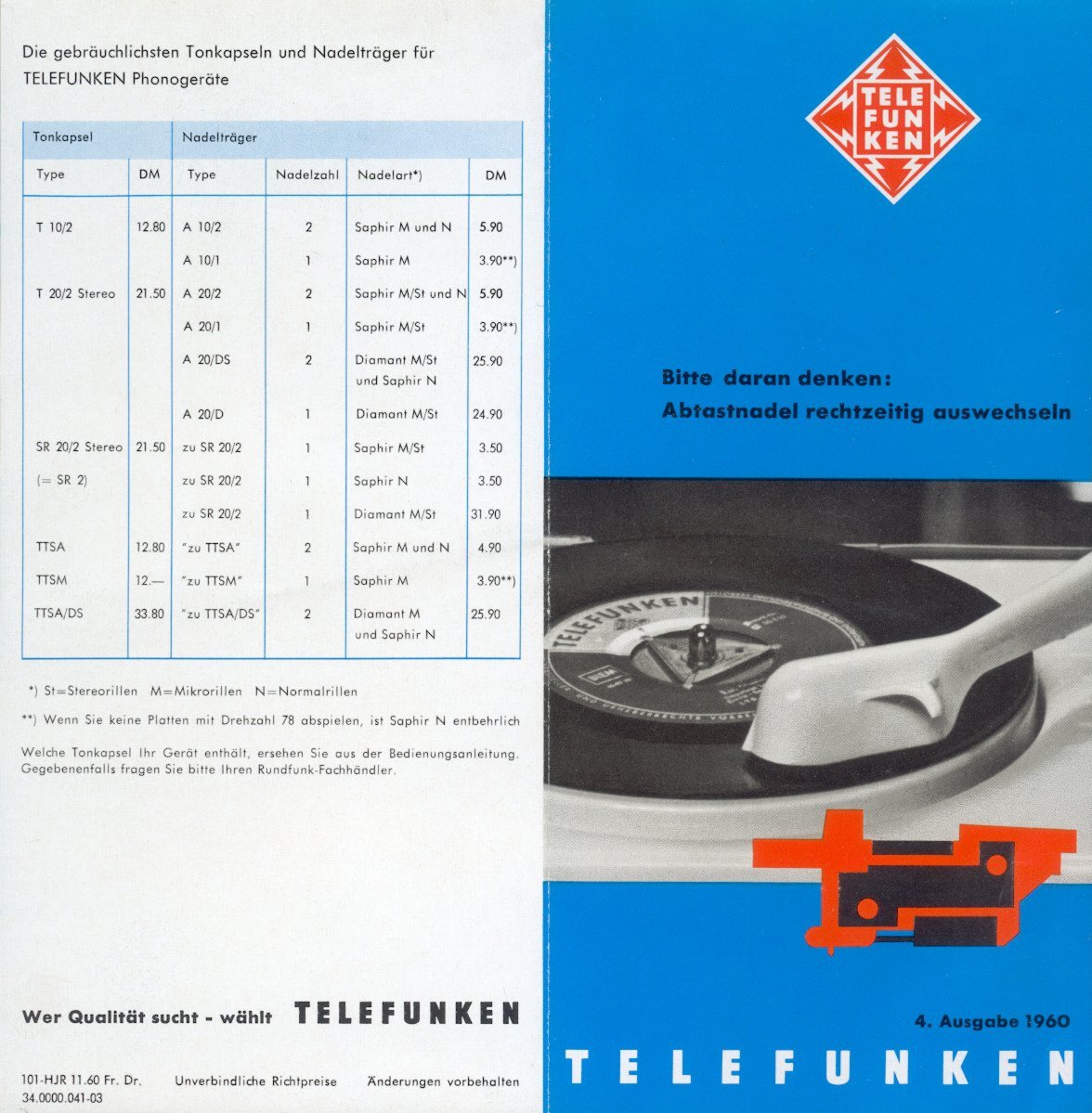 Blog Michała - SP9LE. : Katalog firmy Telefunken - 1960 rok.