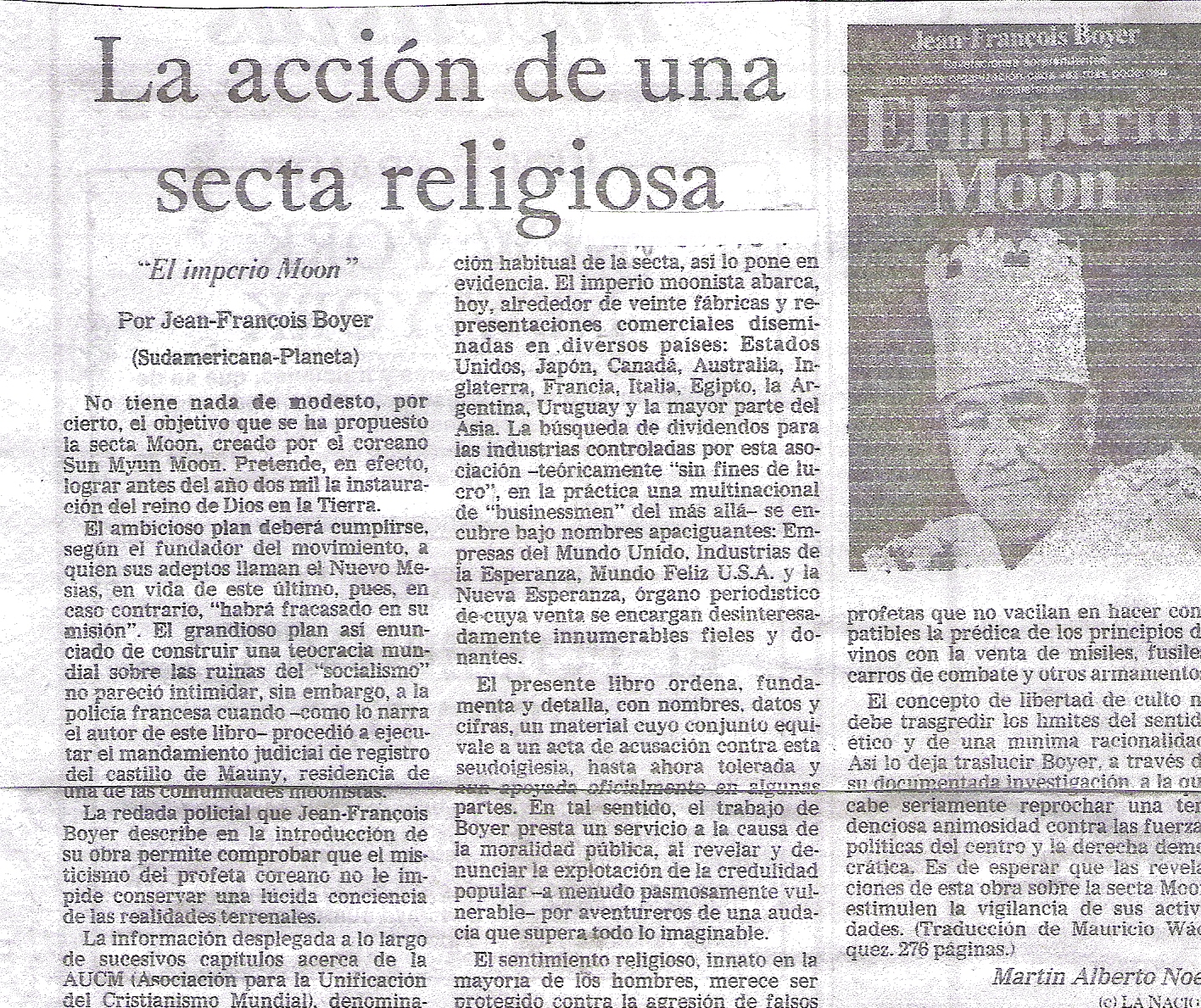 Politica Internacional Argentina: IGLESIA DE LA UNIFICACIÓN 1987 ALERTÓ ...