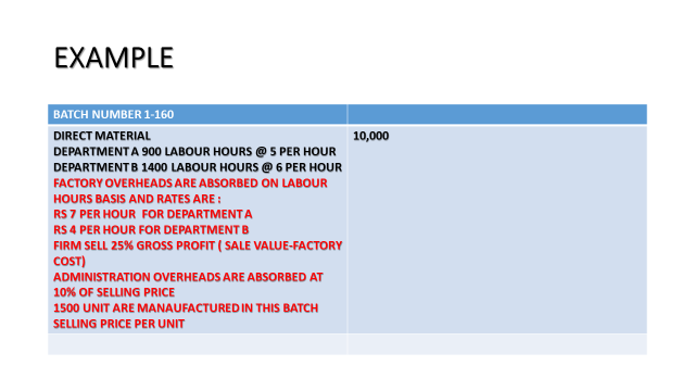 ECONOMICS,COMMERCE AND MANAGEMENT: BATCH COSTING