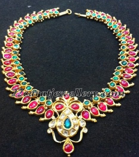 Sitara Pota Ruby Emerald Set - Jewellery Designs