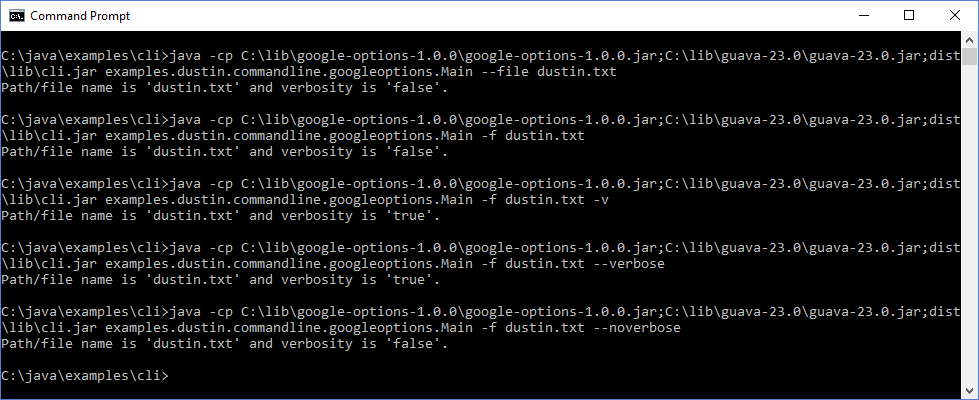 Java Command-Line Interfaces (Part 14): google-options