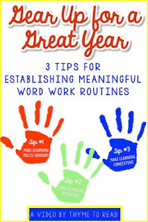 Establishing Meaningful Word Work Routines | Thyme To Read