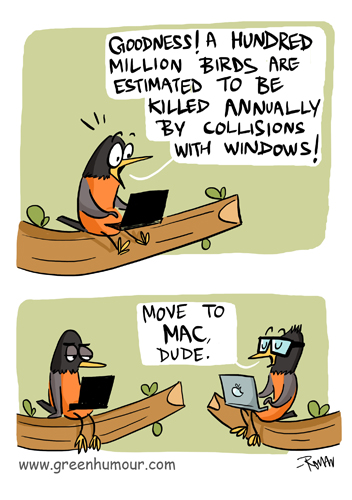 Green Humour: Birds and window collisions