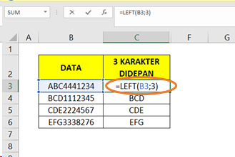 Rumus Fungsi Right, Mid, dan Left Lengkap